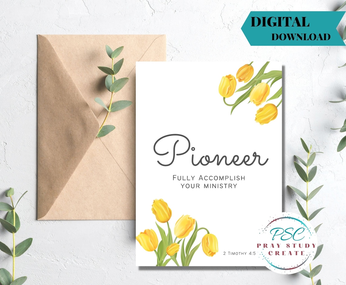 Printable Jehovah's Witness Pioneer Gift Card JW Pioneer Card Digital ...
