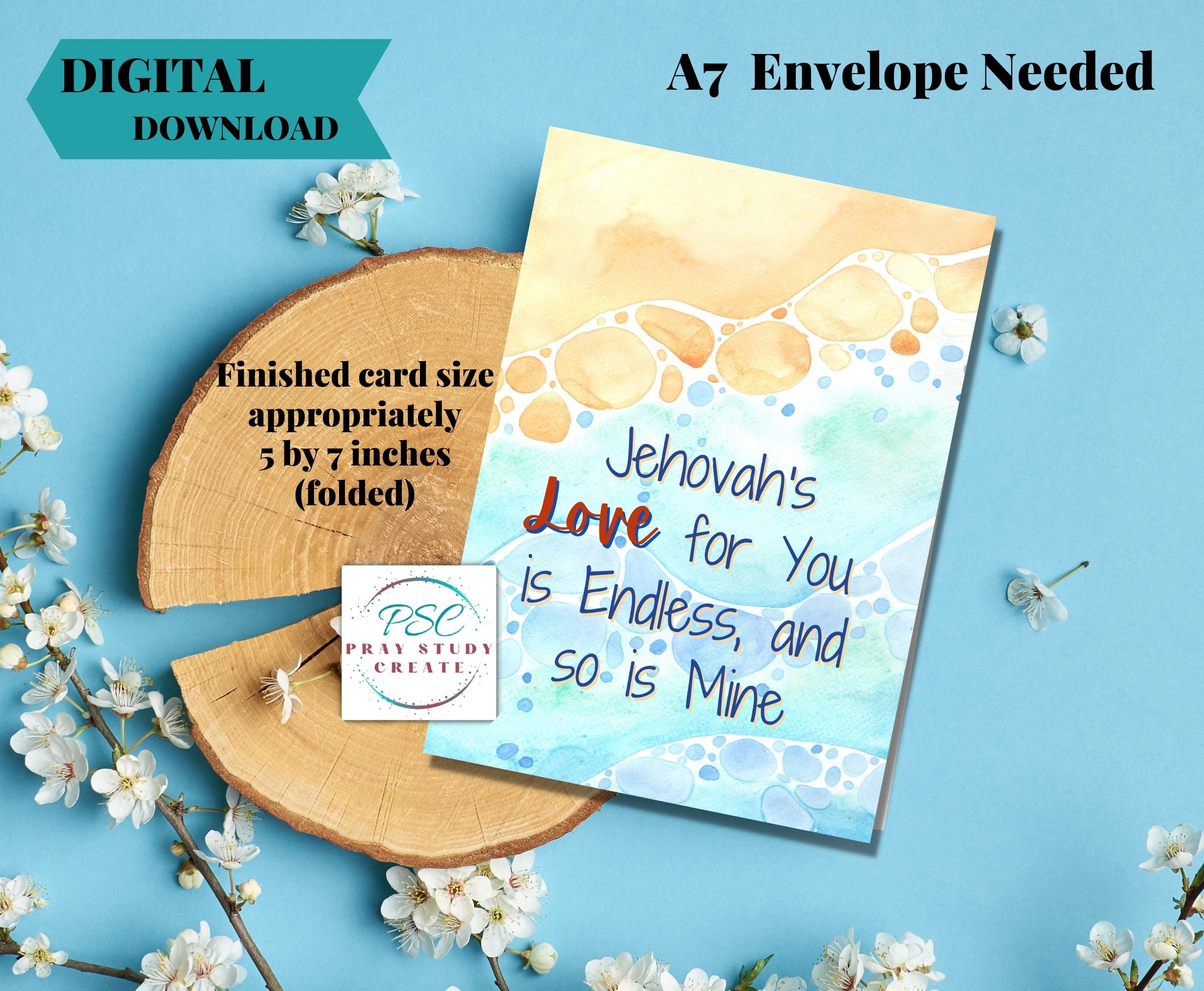 Printable Jehovah's Witness JW Greeting Card Instant Download 5x7 Blank ...