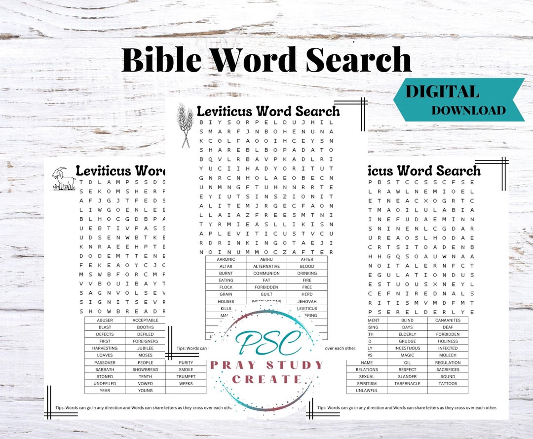JW Game Word Search -leviticus, Jehovah's Witness Game for Kids, JW ...
