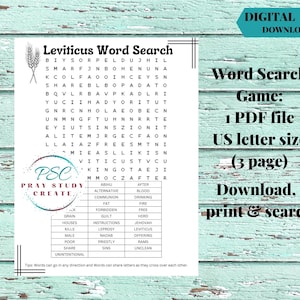 JW Game Word Search -leviticus, Jehovah's Witness Game for Kids, JW ...
