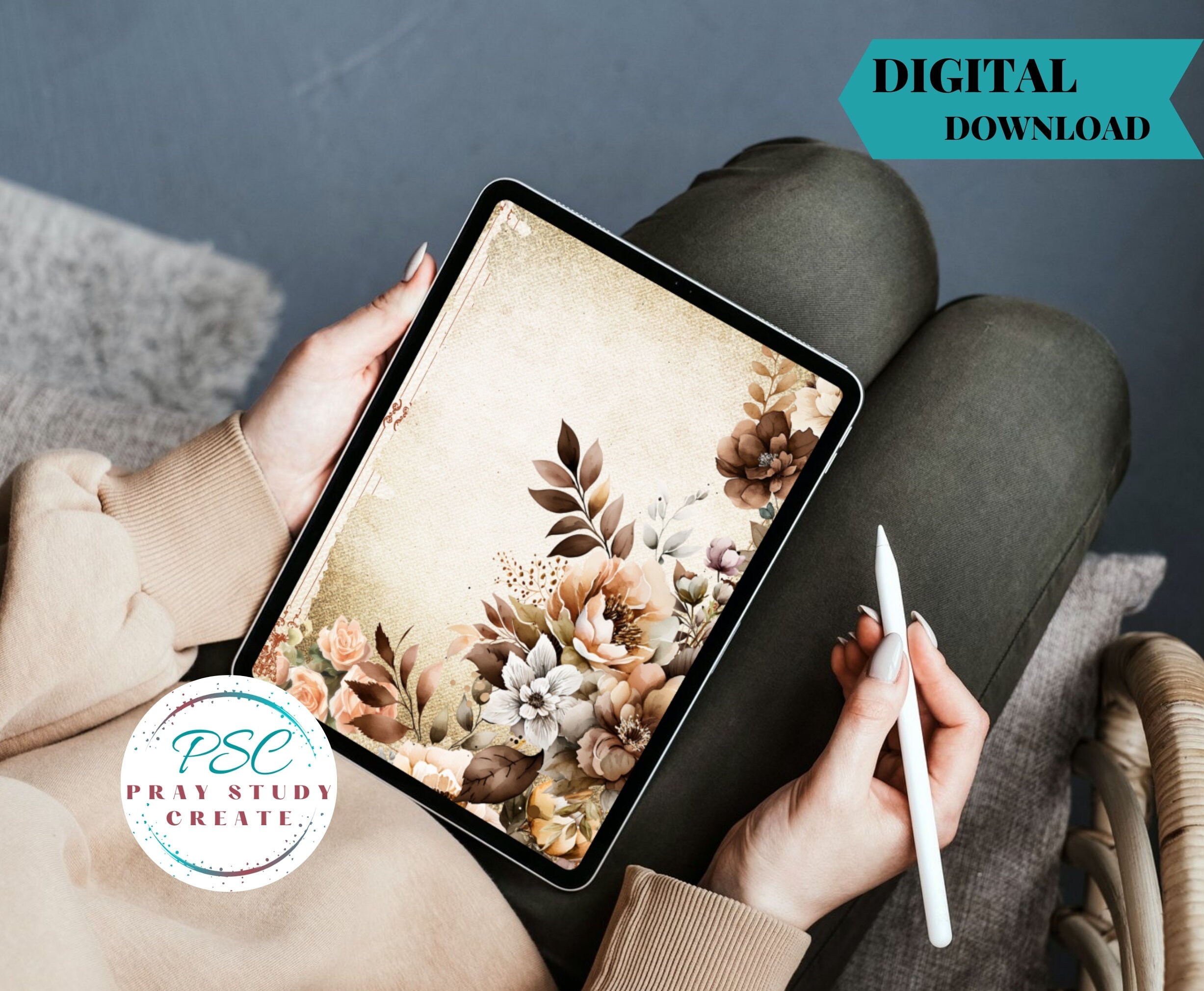 Printable Jehovah's Witness Junk Journal Paper, 6 Floral Digital ...
