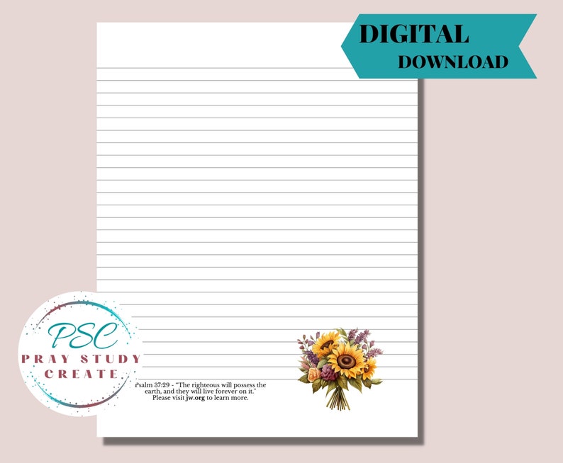 Printable Jehovah's Witness Letter Writing Paper Lined, Jw Printable ...