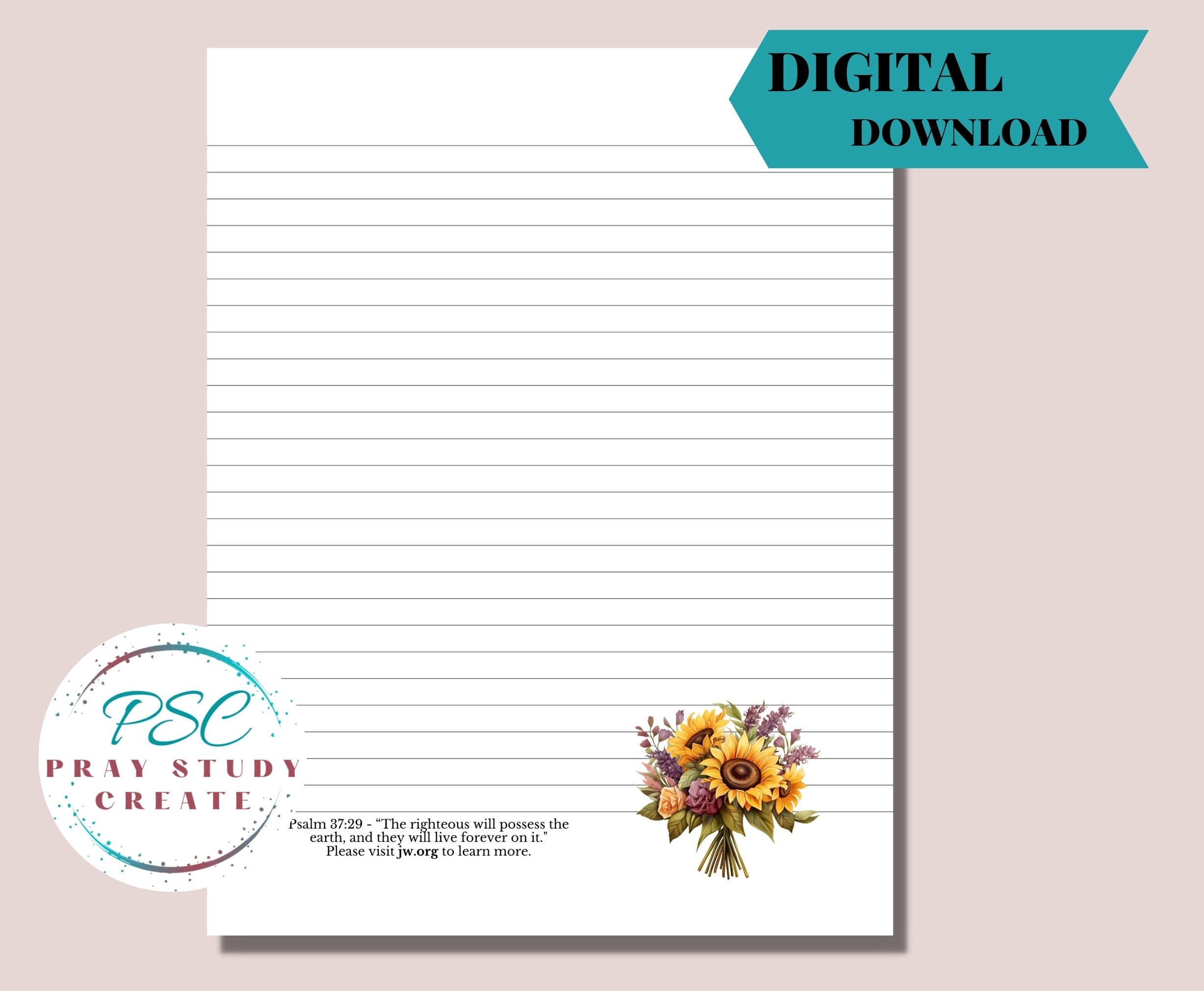 Printable Jehovah's Witness Letter Writing Paper Lined, Jw Printable ...