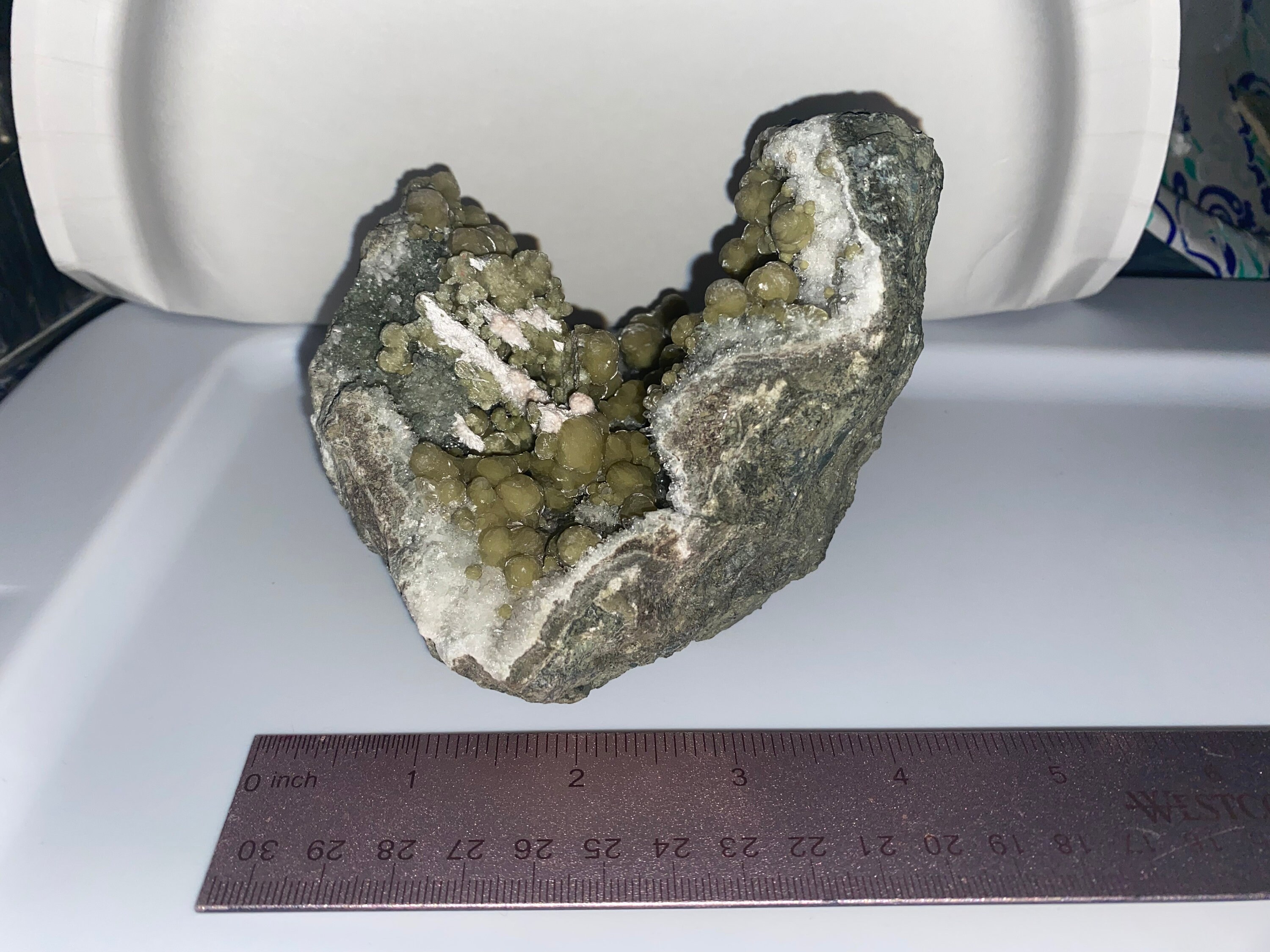 RARE Green Gyrolite Geode With Okenite Crystals - Etsy