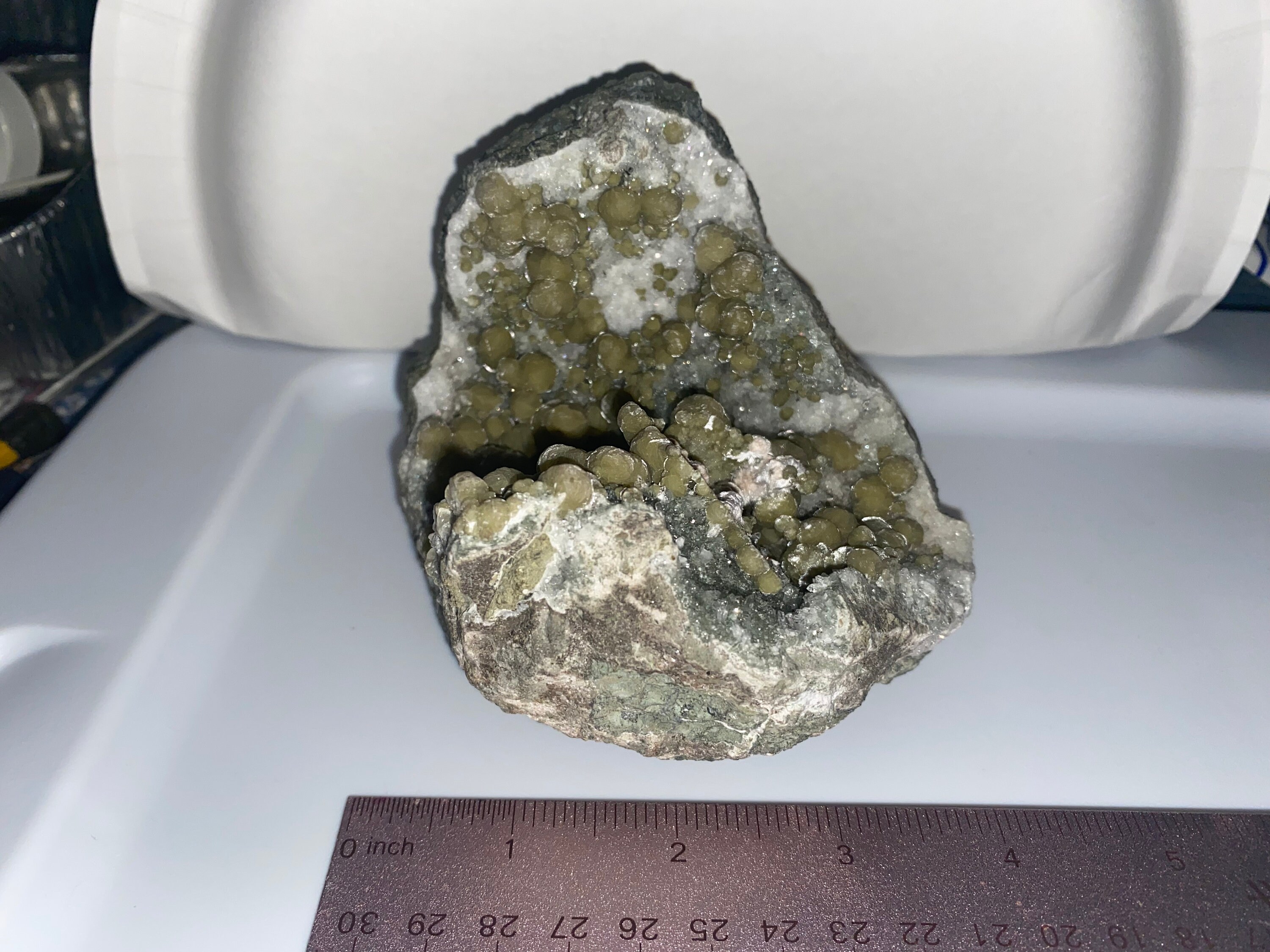 RARE Green Gyrolite Geode With Okenite Crystals - Etsy