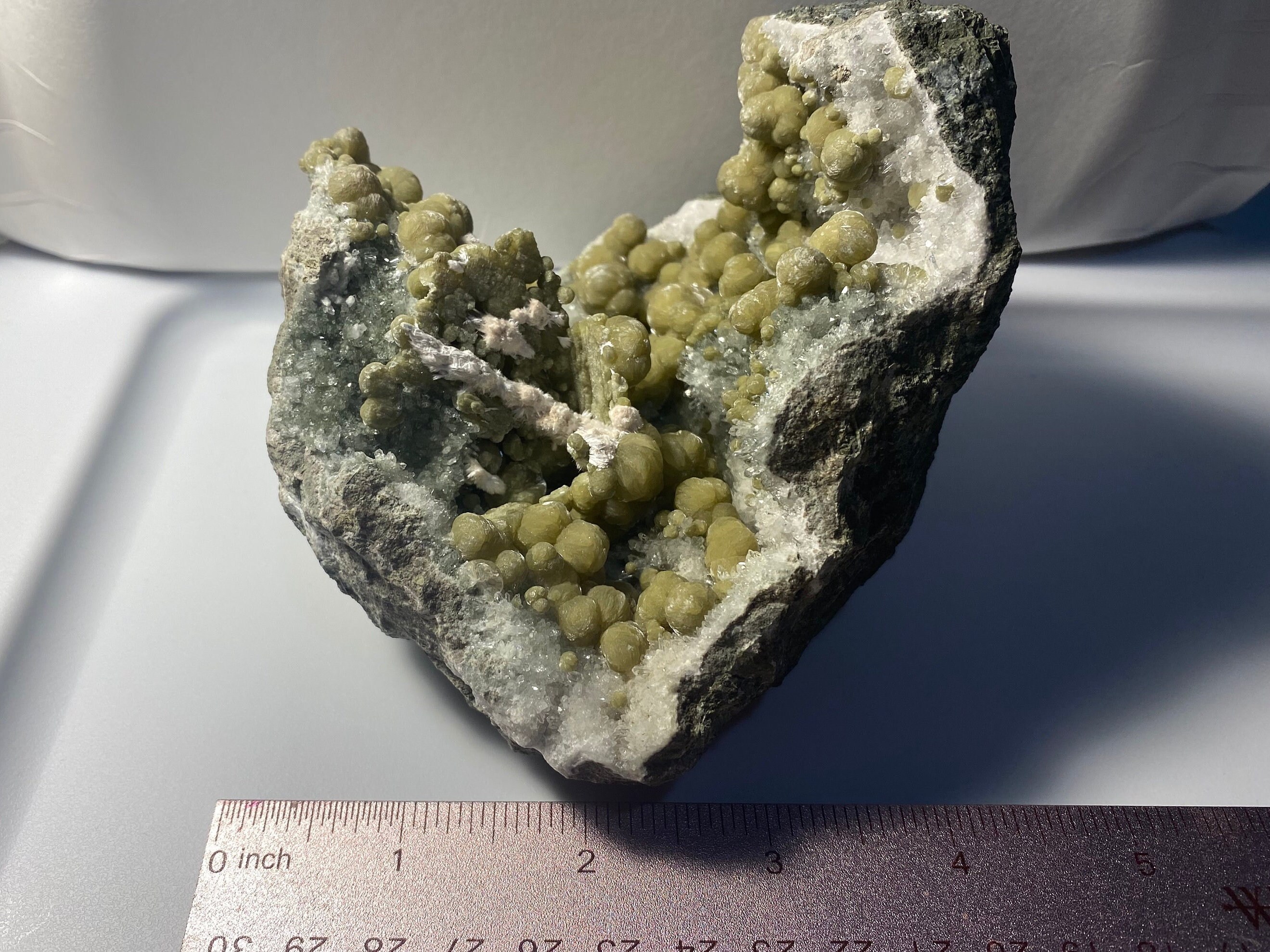 RARE Green Gyrolite Geode With Okenite Crystals - Etsy