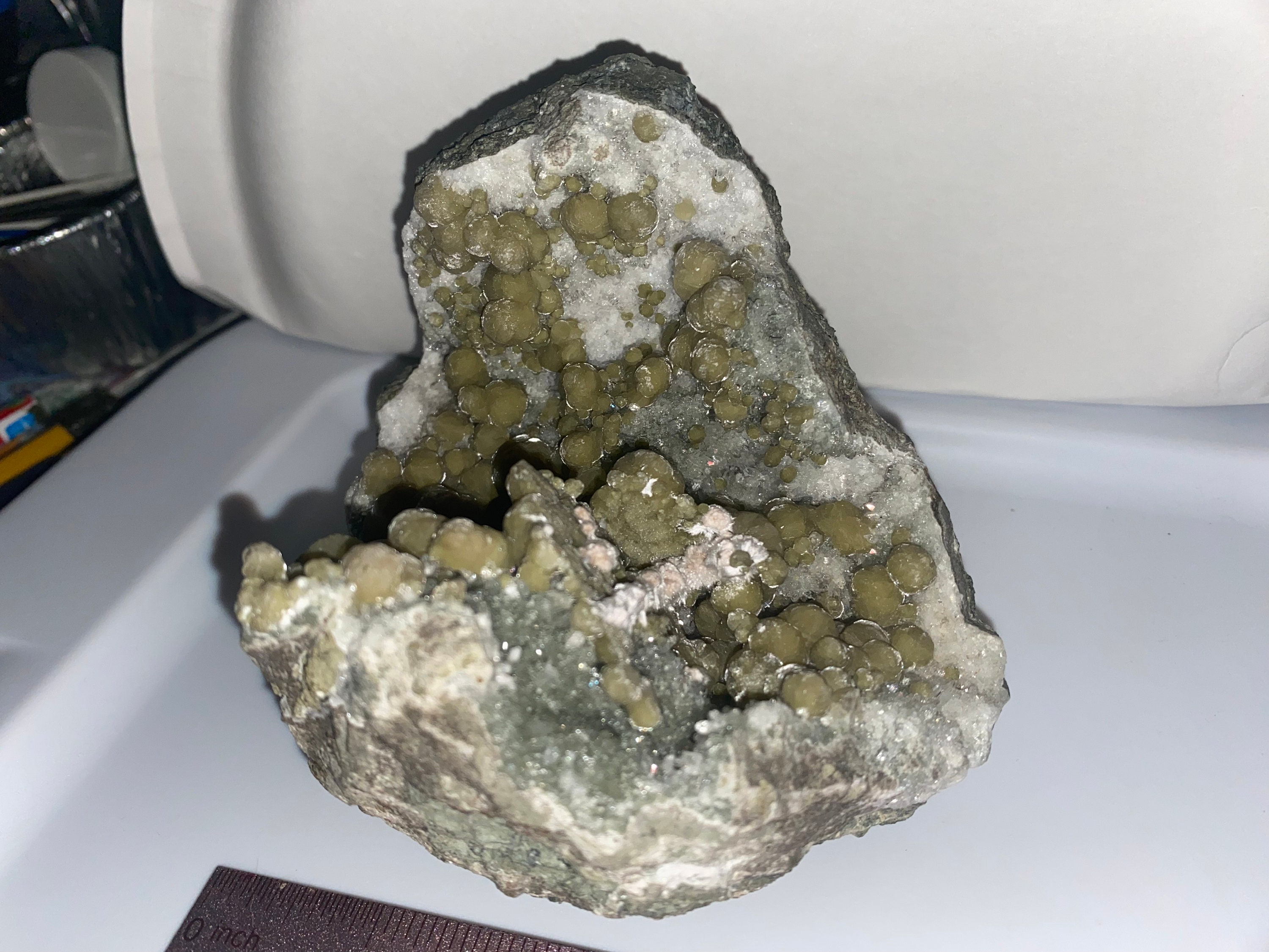 RARE Green Gyrolite Geode With Okenite Crystals - Etsy