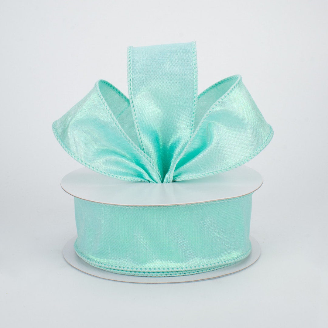 1.5 Iridescent Dupioni Ribbon 10 Yards, Mint Green,iridescent Robin's ...