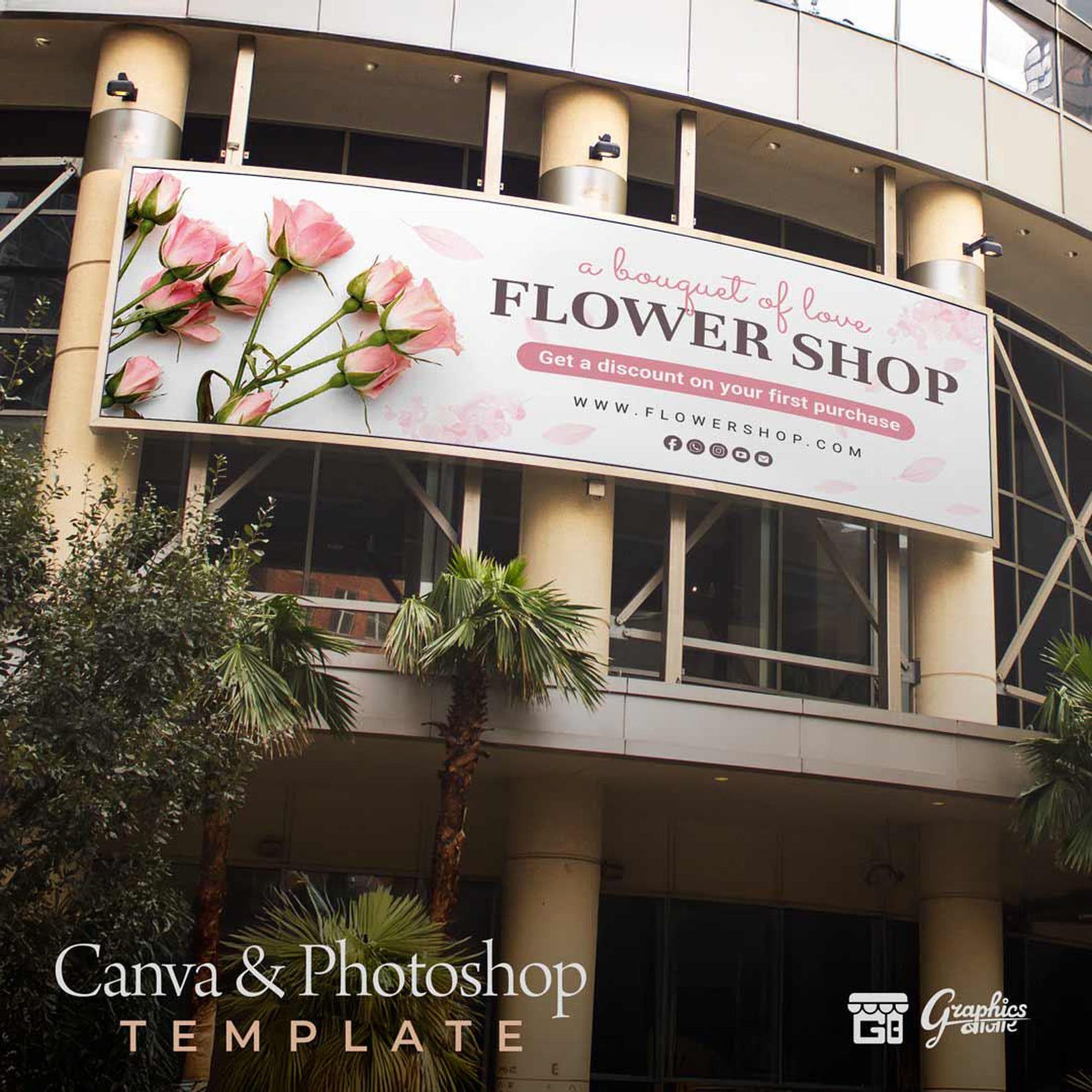 Flower Shop Banner Template | Printable | DIY | Floral Banner Design ...