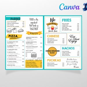 Self-edited Menu Canva Template, Restaurant Food Menu Cards, Coffee ...