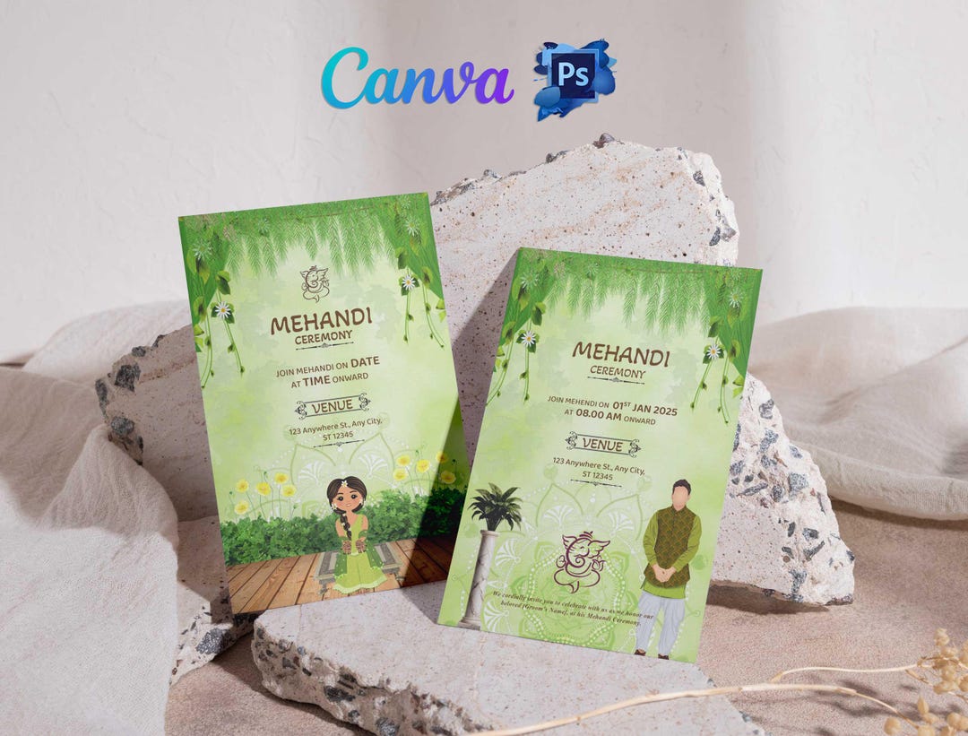 Editable Mehandi Invitation Card | Traditional Design | Printable ...