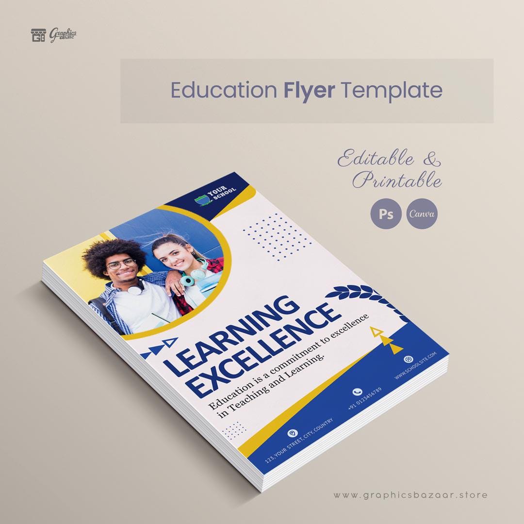 Education Flyer Template |printable |DIY |editable |school Flyer ...