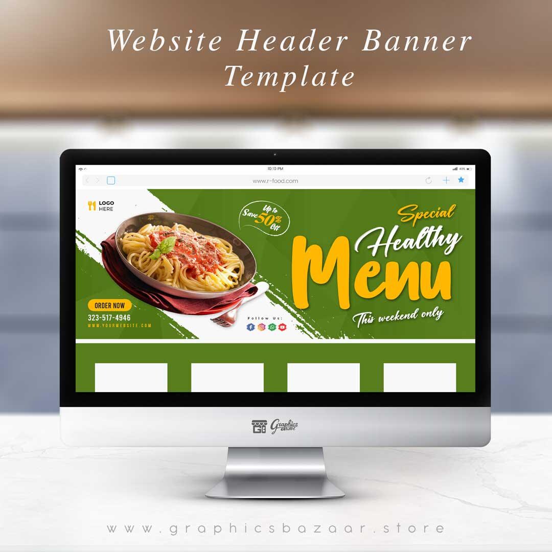 Food Website Header Banner Template | Digital Banner | Editable ...