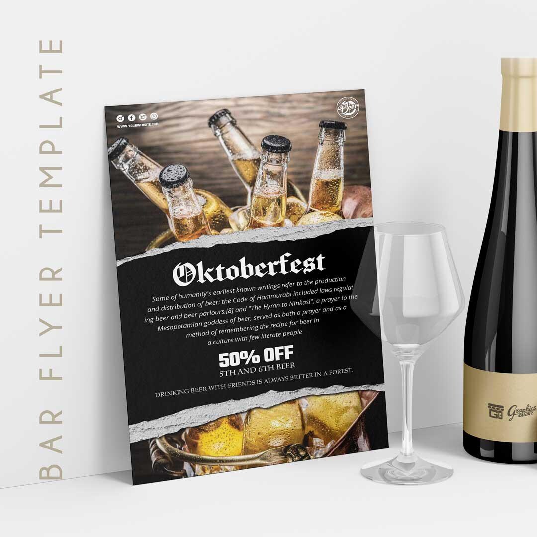 Bar Flyer Template | Printable | Editable | DIY | Customizable ...