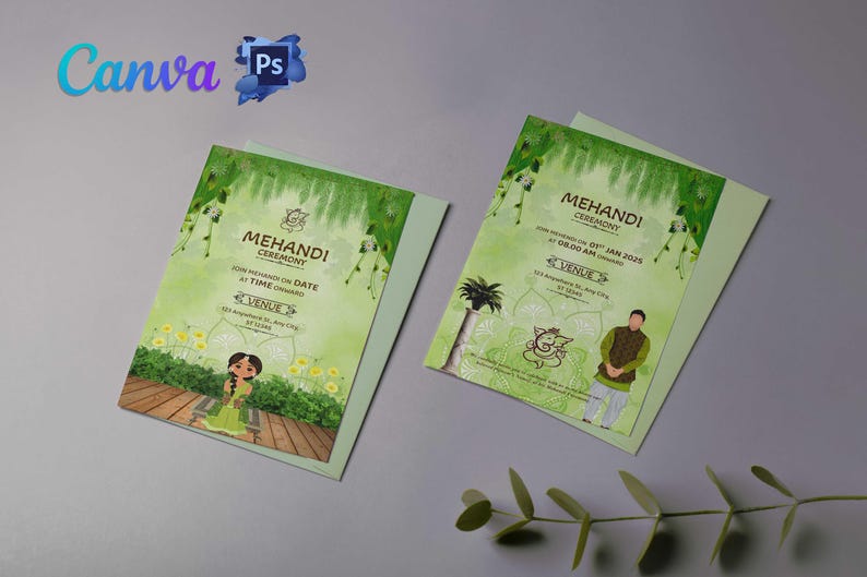 Editable Mehandi Invitation Card | Traditional Design | Printable ...