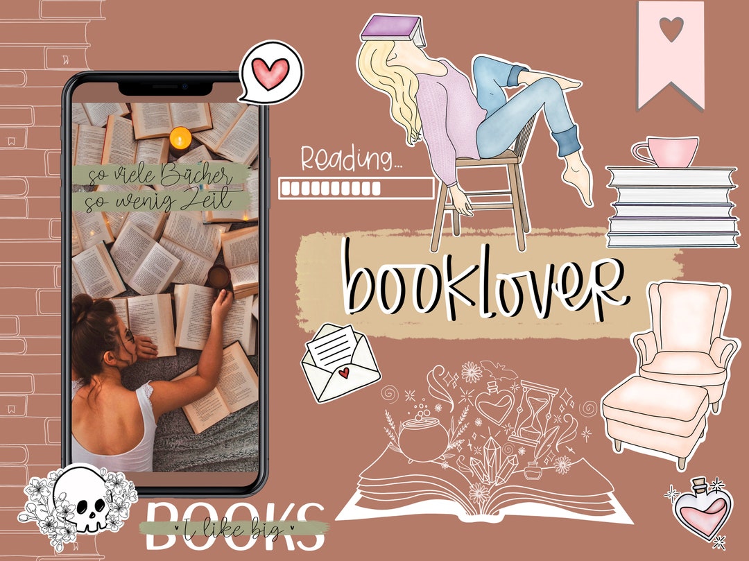 170 Story Stickers Booklover for Instagram Stories About Books, Reading ...