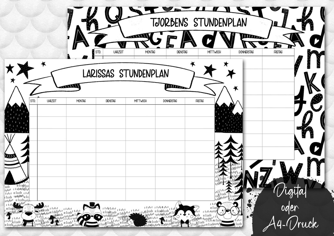 Personalized Timetable scandinavia to Paint 2 Variants First Day of ...