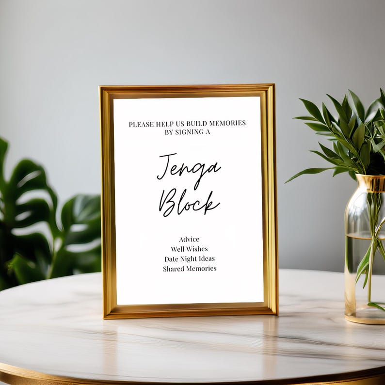 Printable Jenga Block Guestbook Sign - Instant Download, Template ...