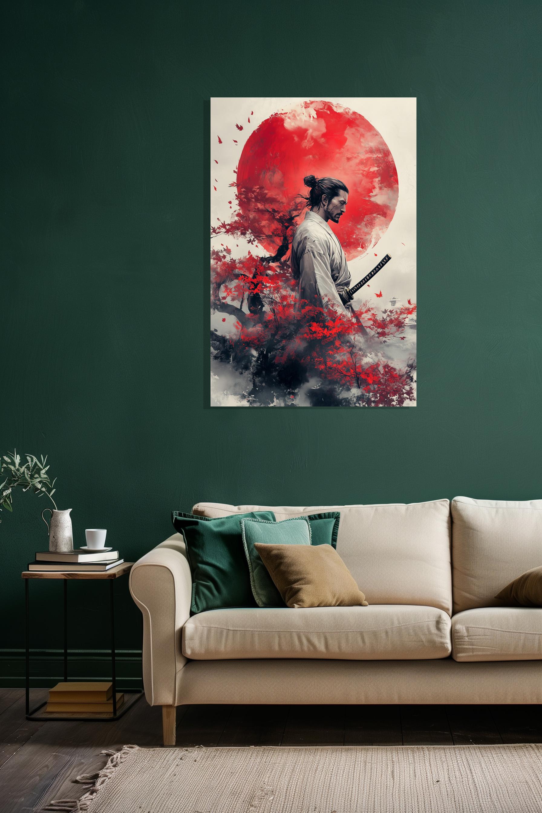 Samurai Male Warrior, Japanese Samurai, Canvas Print, Wall Art ...
