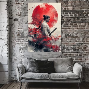 Samurai Male Warrior, Japanese Samurai, Canvas Print, Wall Art ...