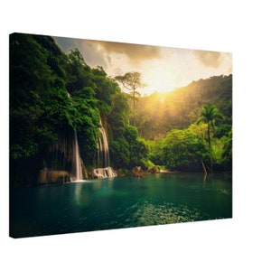Beautiful Nature Waterfalls, Canvas Wall Art, Design, Poster, Print ...
