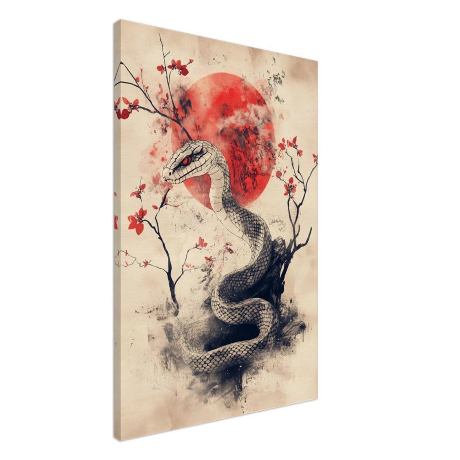Year of the Snake Poster: Chinese Zodiac Canvas Wall Art - Etsy