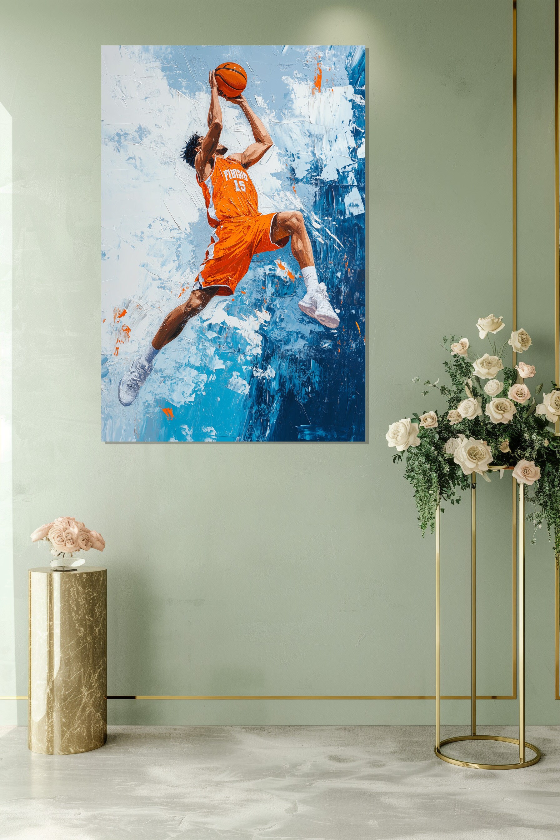 Abstract Basketball Player Canvas Art: Modern Sports Decor - Etsy