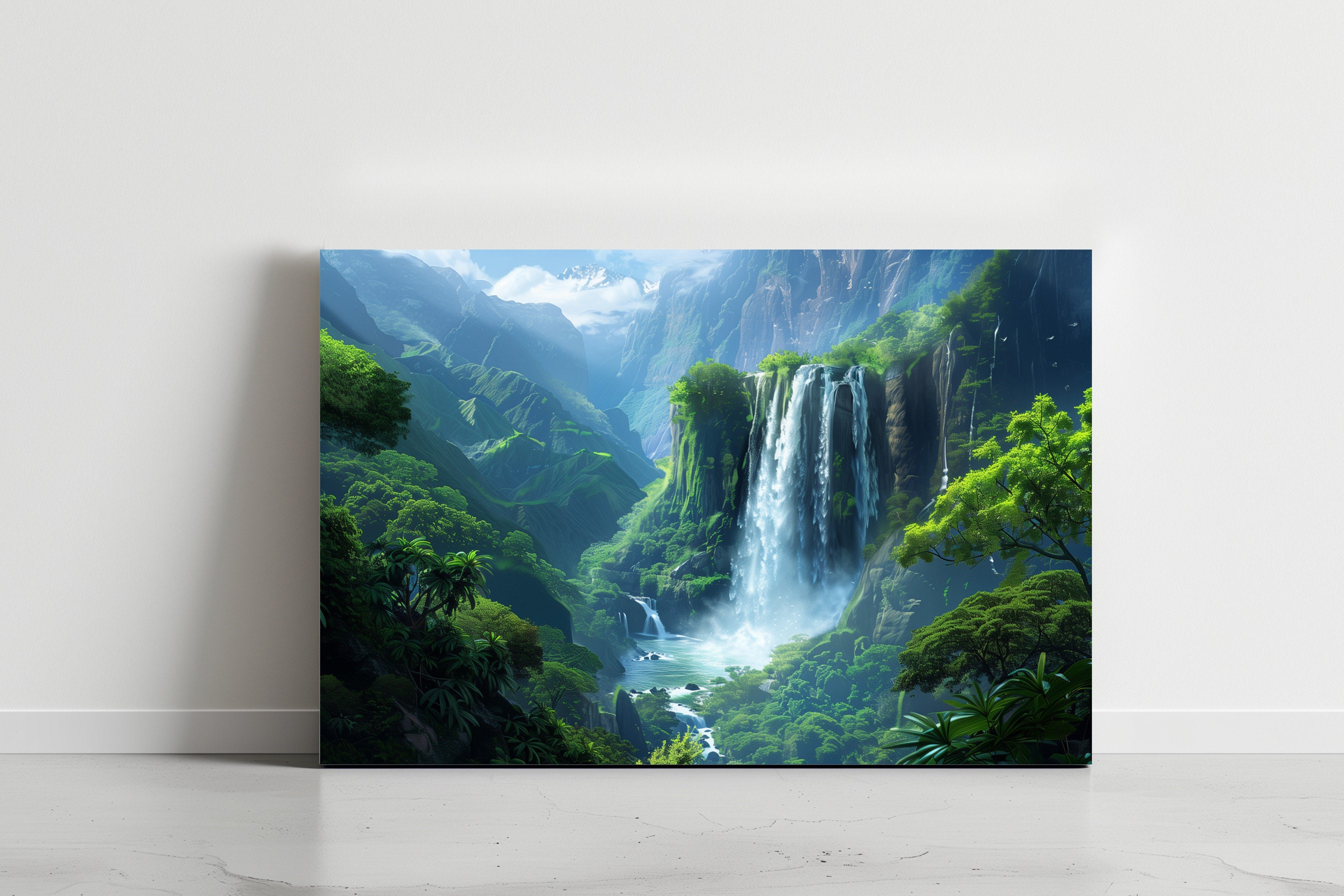 Tropical Waterfall Canvas Print: Nature Wall Art, Home & Office Decor ...