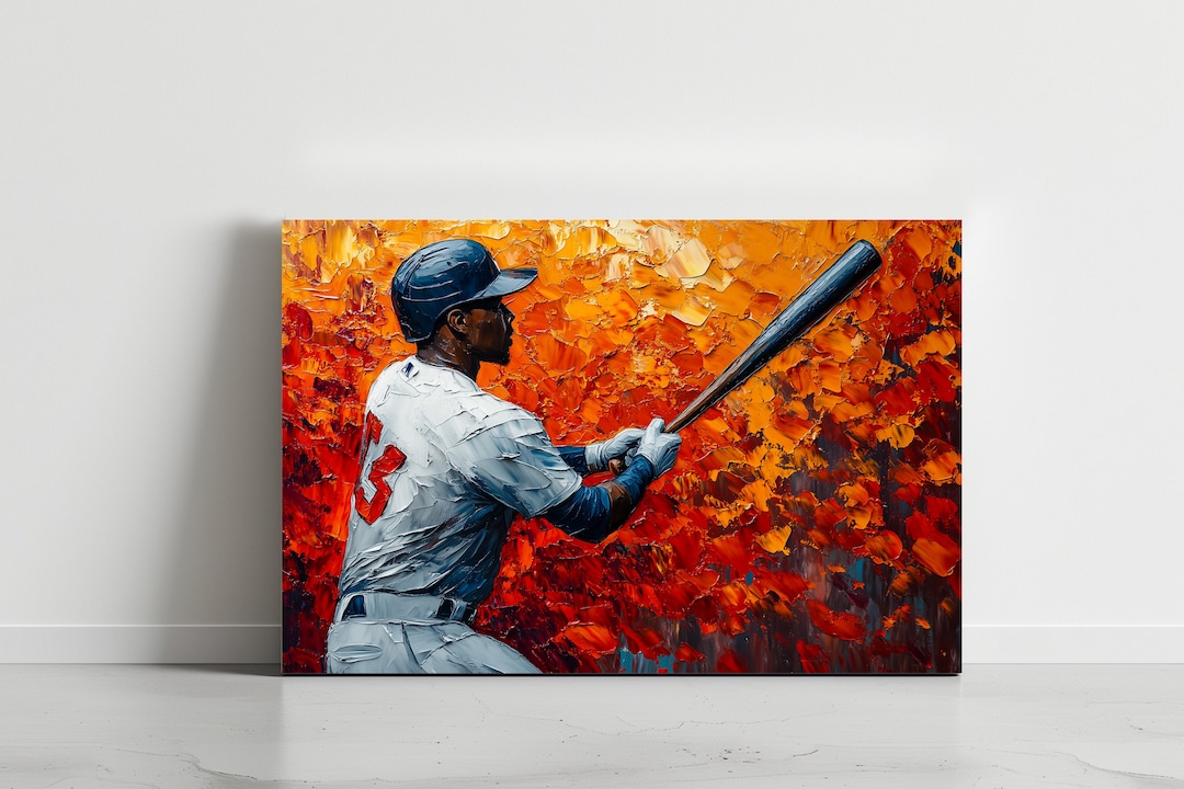 Baseball Player Canvas Print Wall Art, Sport, Batter, Baseballer ...