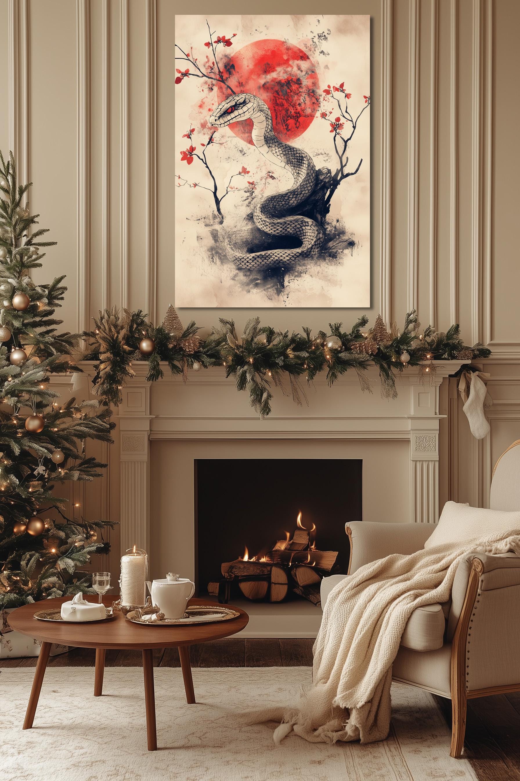Year of the Snake Poster: Chinese Zodiac Canvas Wall Art - Etsy