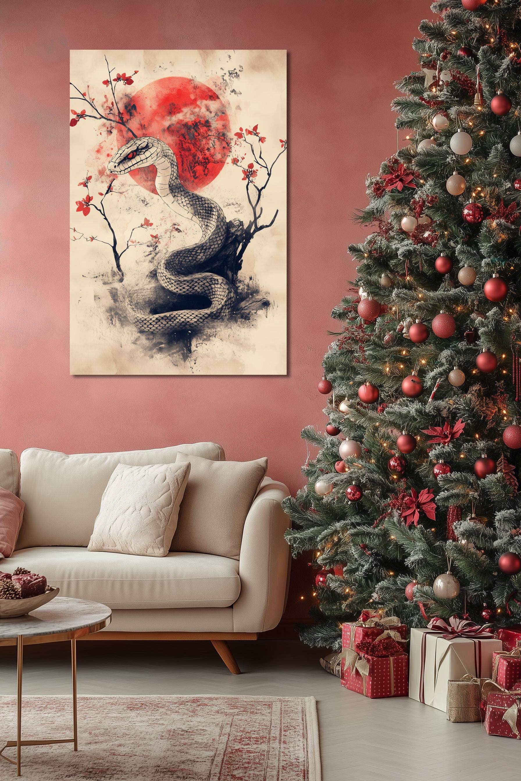 Year of the Snake Poster: Chinese Zodiac Canvas Wall Art - Etsy