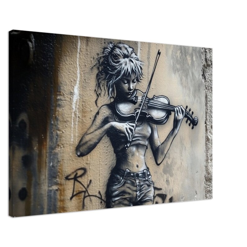 Girl Playing Violin Graffiti Art Print: Modern Musician Poster - Etsy