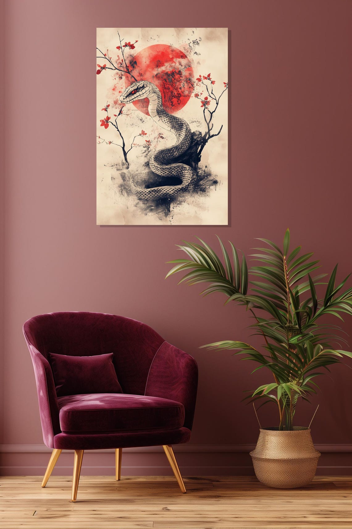 Year of the Snake Poster: Chinese Zodiac Canvas Wall Art - Etsy