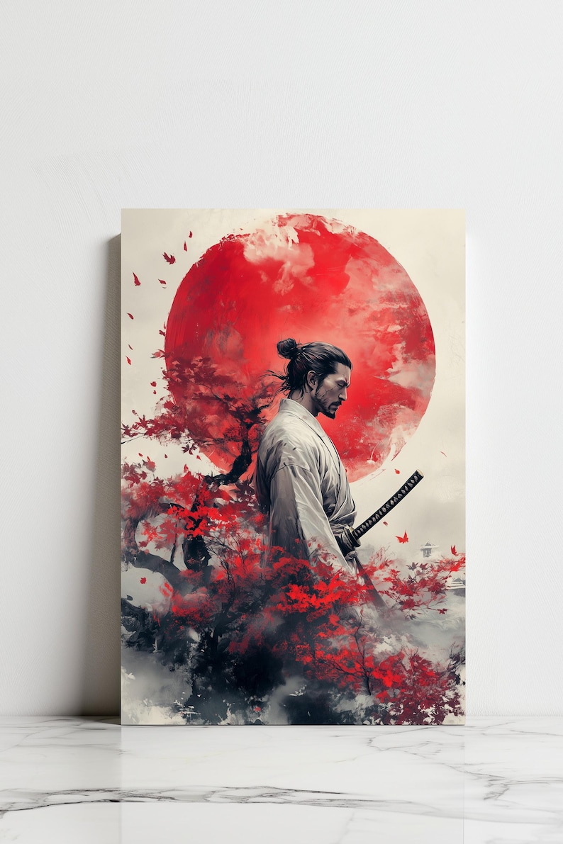 Samurai Male Warrior, Japanese Samurai, Canvas Print, Wall Art ...