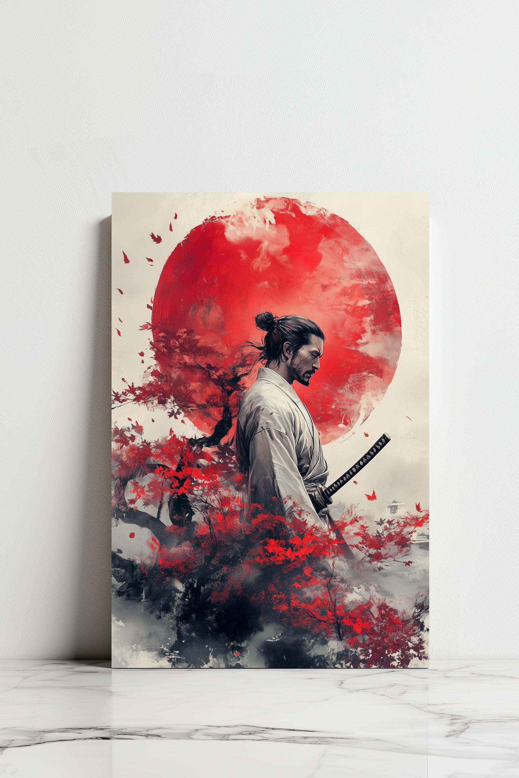 Samurai Male Warrior, Japanese Samurai, Canvas Print, Wall Art ...