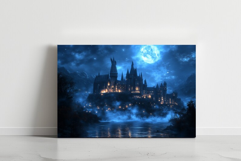 Wizard Castle Halloween, Blue Moon, Gothic, Night, Castle Wizarding ...