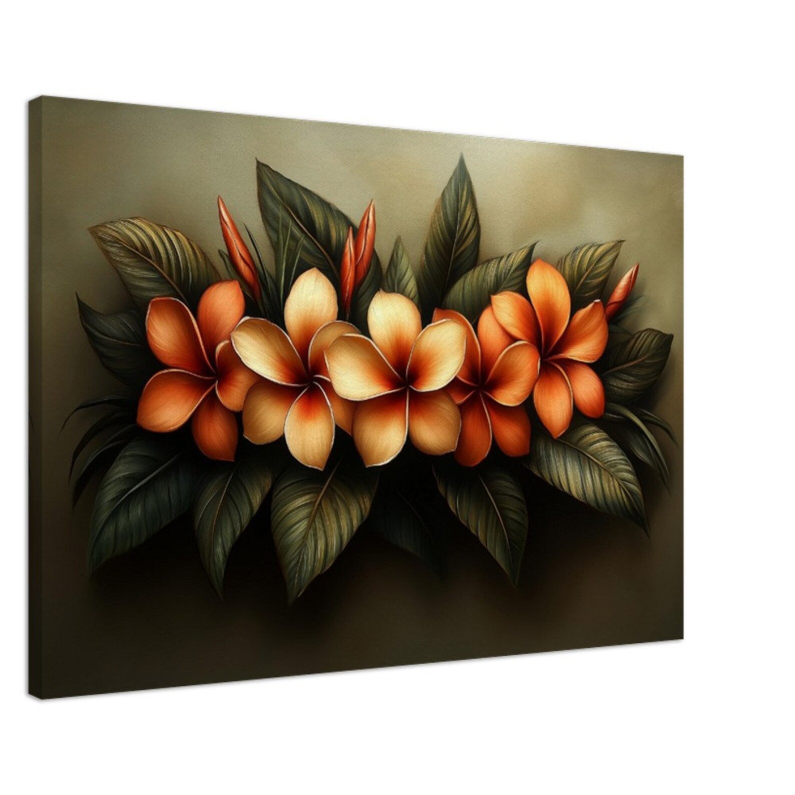 Frangipani Plumeria Floral Canvas Print: Tropical Wall Art - Etsy