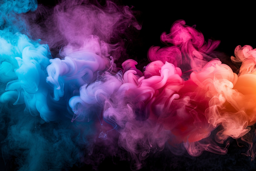 Colorful Smoke Printing Wall Art, Abstract Wall Art , Vivid Colors ...