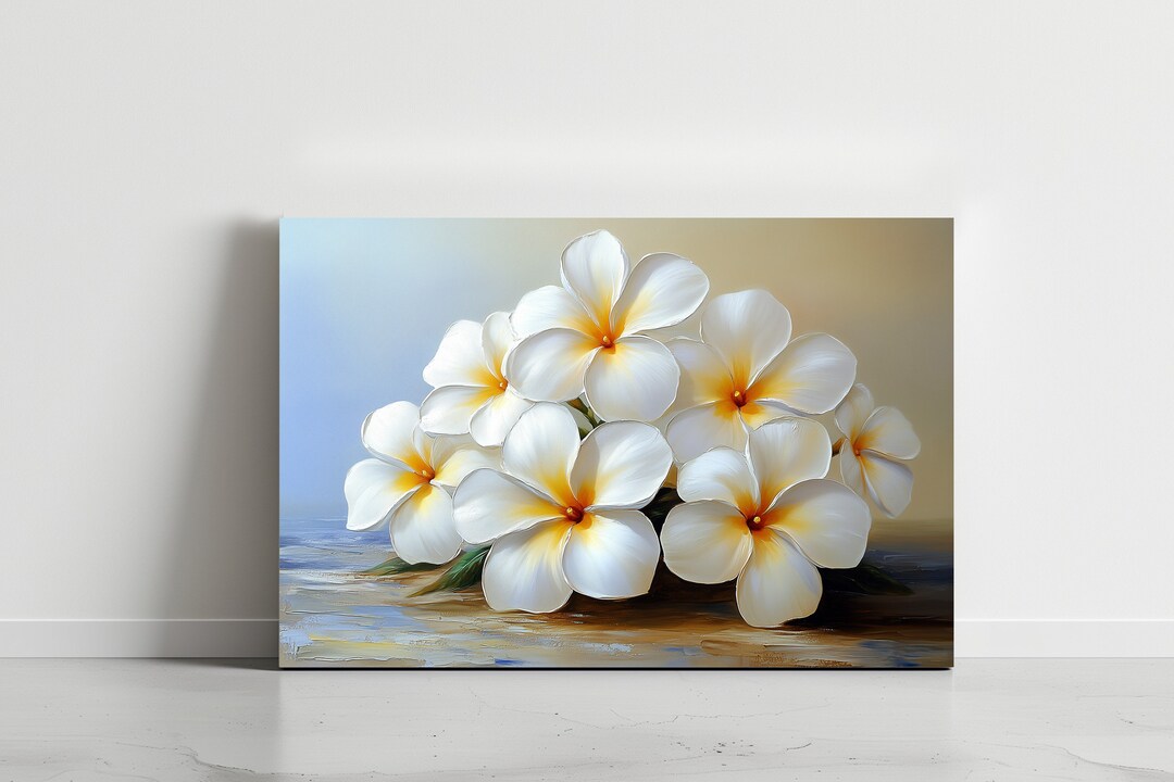 Frangipani Flower Oil Painting Print: Tropical Wall Art - Etsy