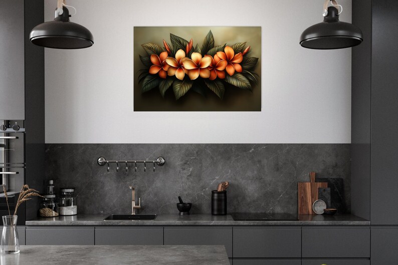 Frangipani Plumeria Floral Canvas Print: Tropical Wall Art - Etsy