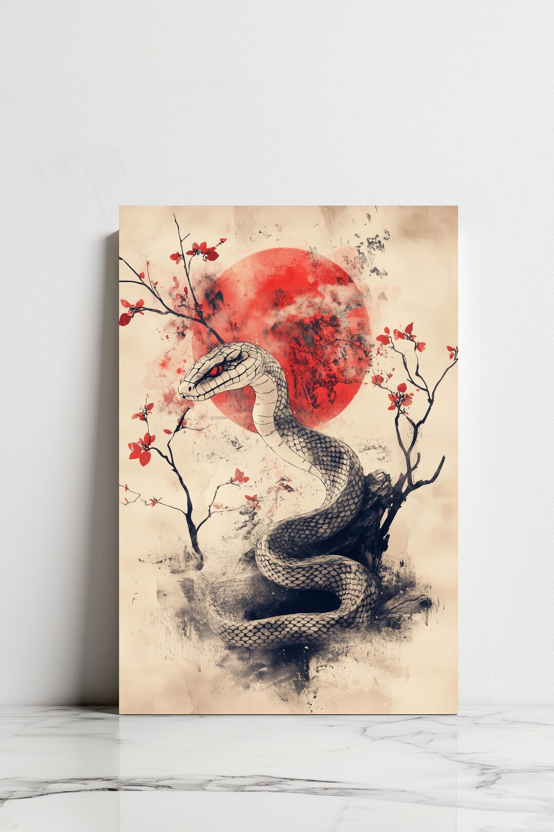 Year of the Snake Poster: Chinese Zodiac Canvas Wall Art - Etsy