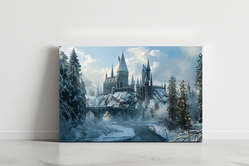Wizard Castle, Castle Wizarding Inspired Poster, Snow Castle, Wizard ...