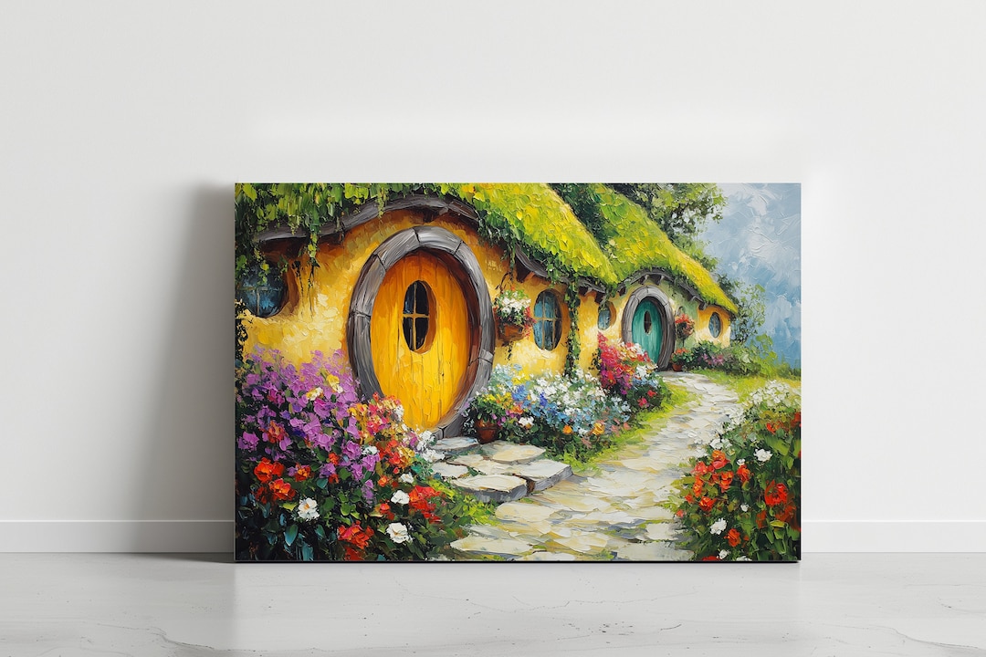 Hobbit Hole Canvas Art, Lord of the Rings Inspired, Fantasy Print - Etsy