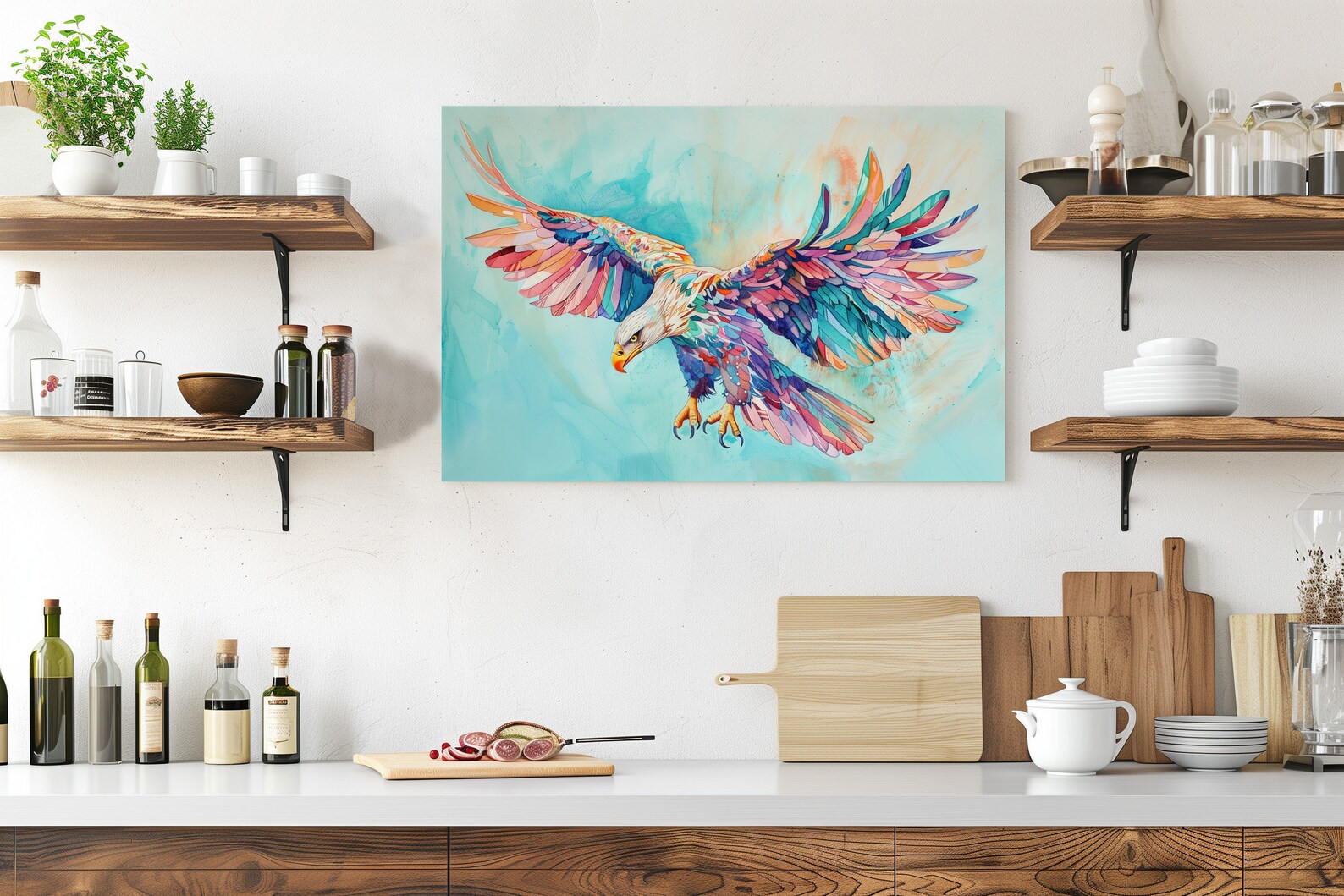 Eagle Wall Decor, Soaring Eagle, Canvas, Poster, Wildlife Art, Wild ...