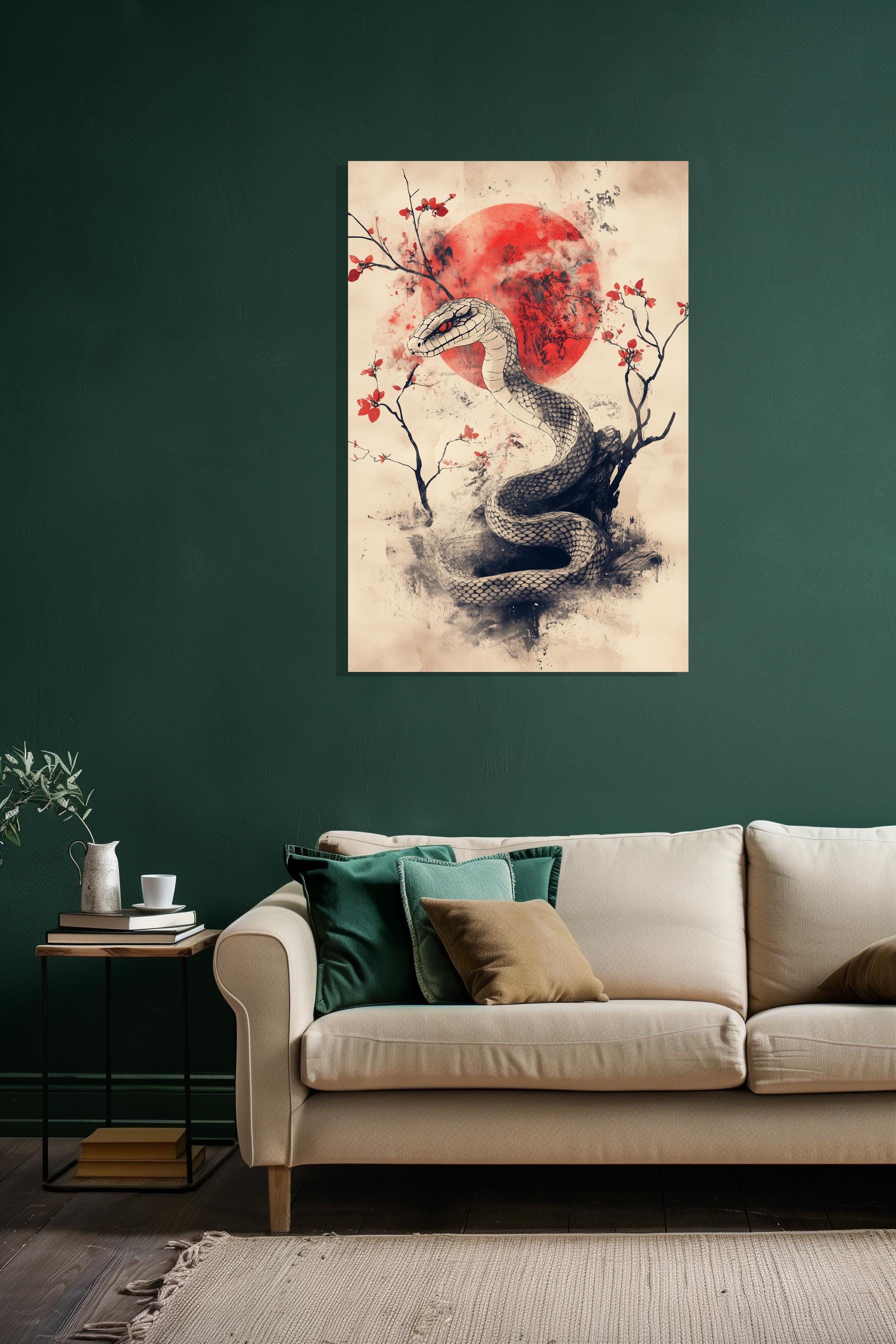 Year of the Snake Poster: Chinese Zodiac Canvas Wall Art - Etsy
