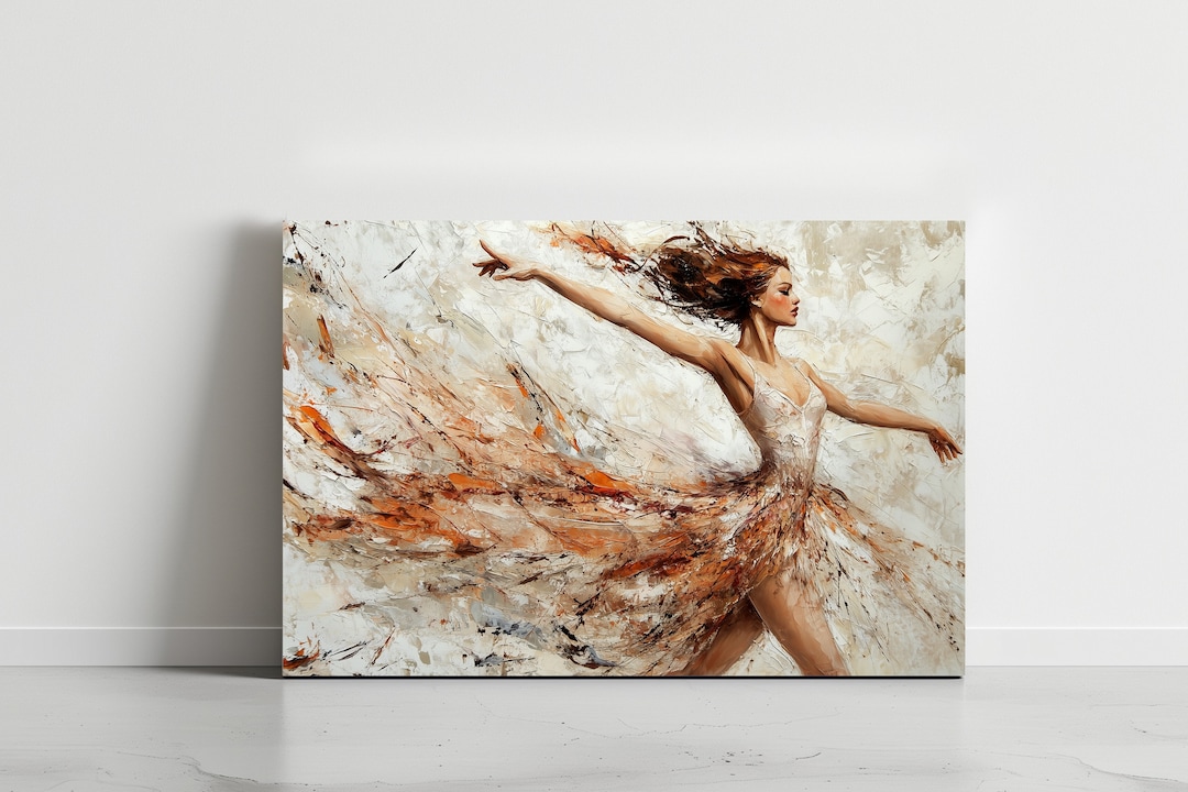 Dancing Woman Wall Art Abstract Print Lady Canvas Art Ballerina Dancer ...