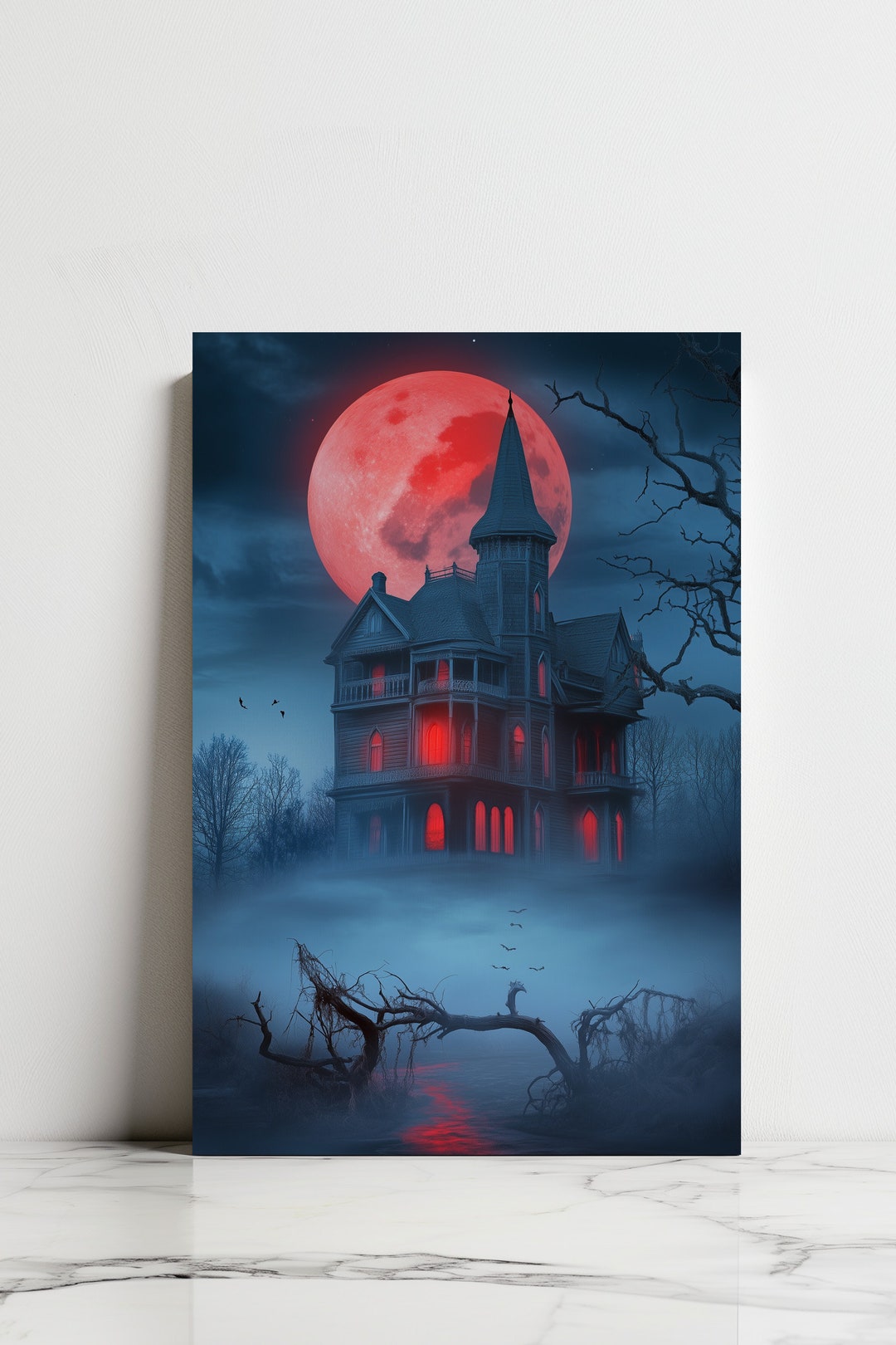 Haunted Gothic Victorian Spooky House, Gothic Vintage Poster, Art ...
