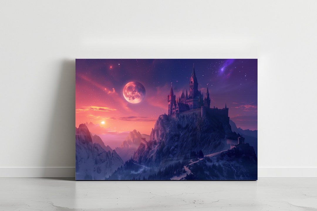 Wizard Castle, Castle Wizarding Inspired Poster, Night Castle, Wizard ...