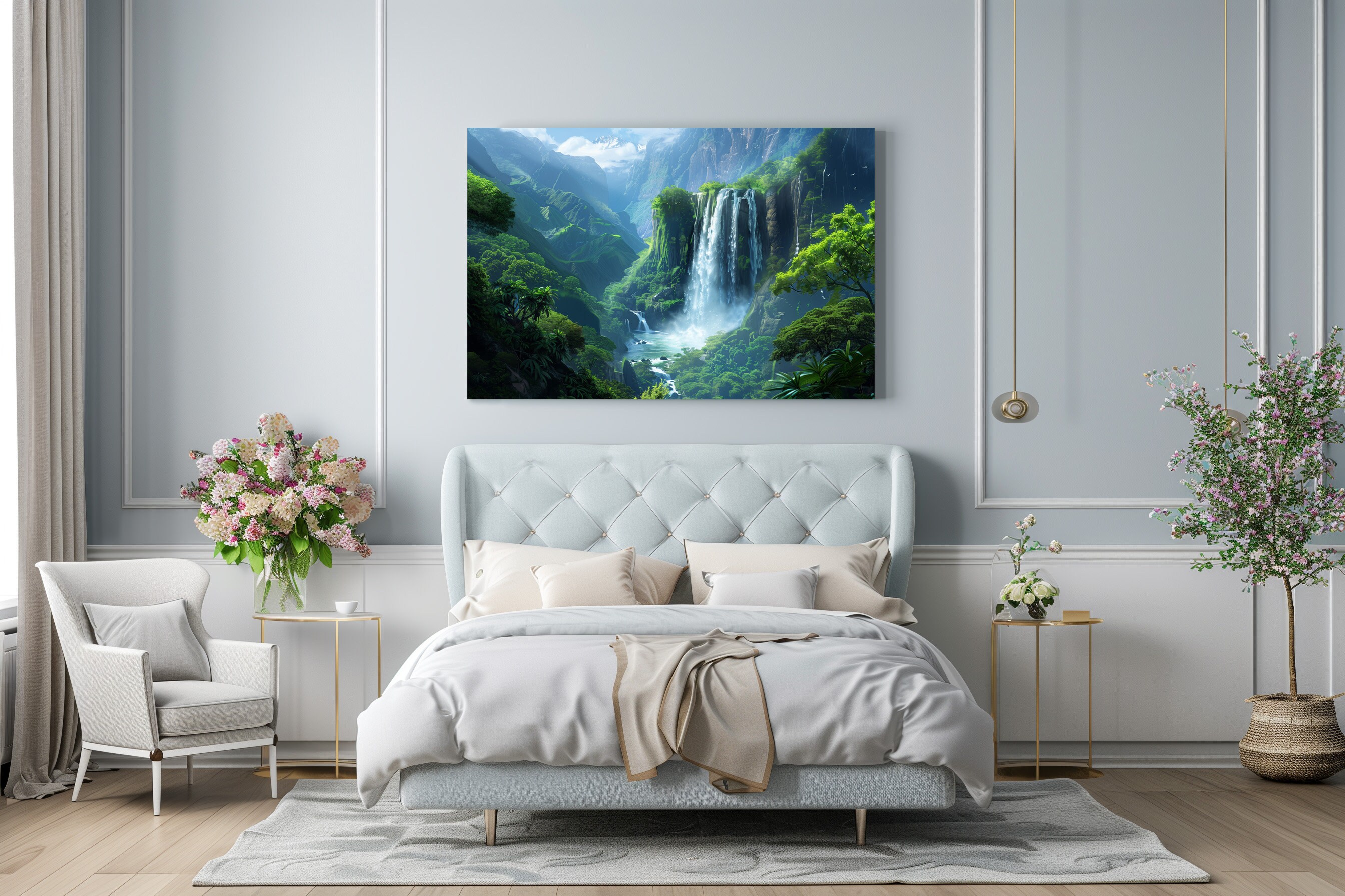 Tropical Waterfall Canvas Print: Nature Wall Art, Home & Office Decor ...