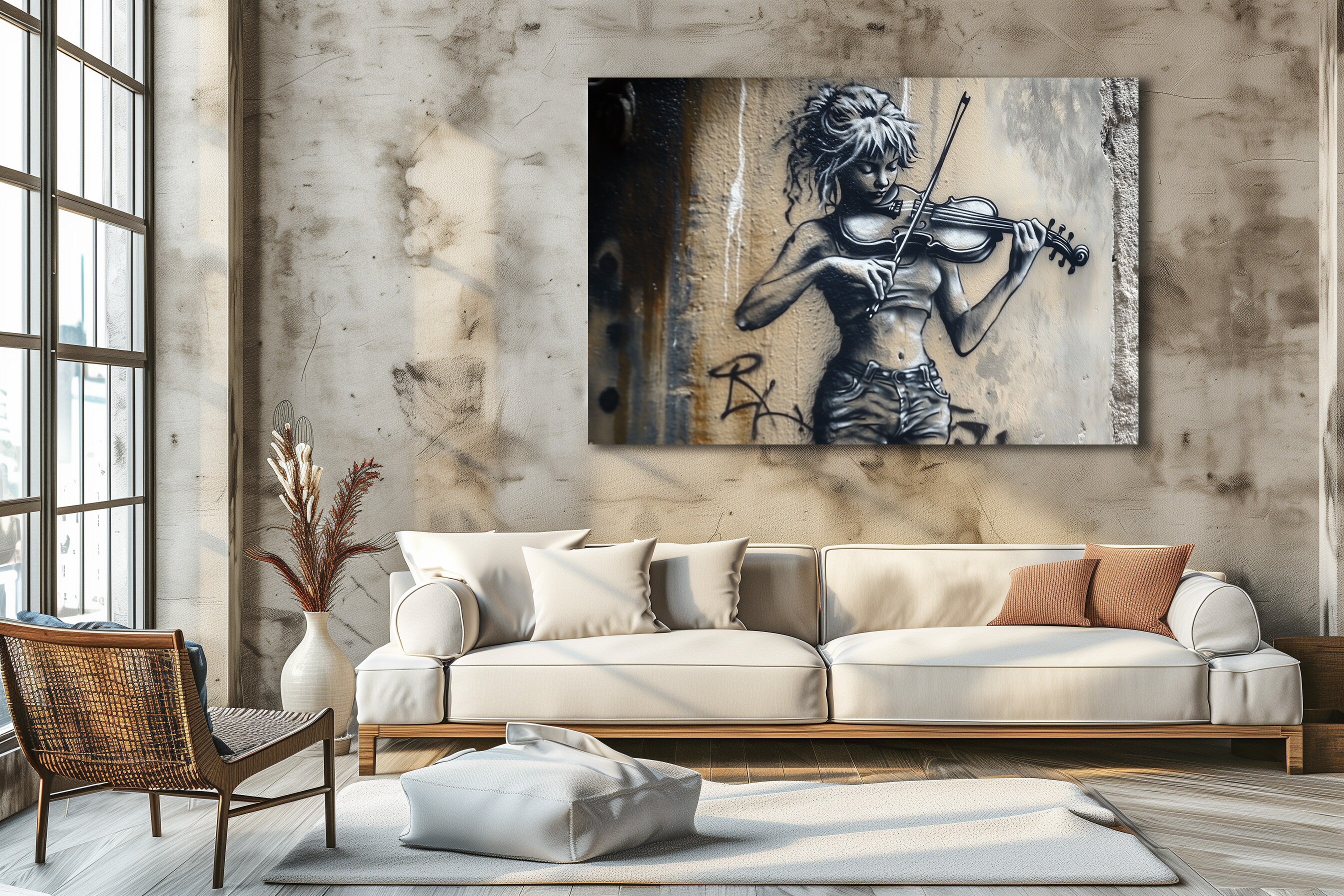 Girl Playing Violin Graffiti Art Print: Modern Musician Poster - Etsy